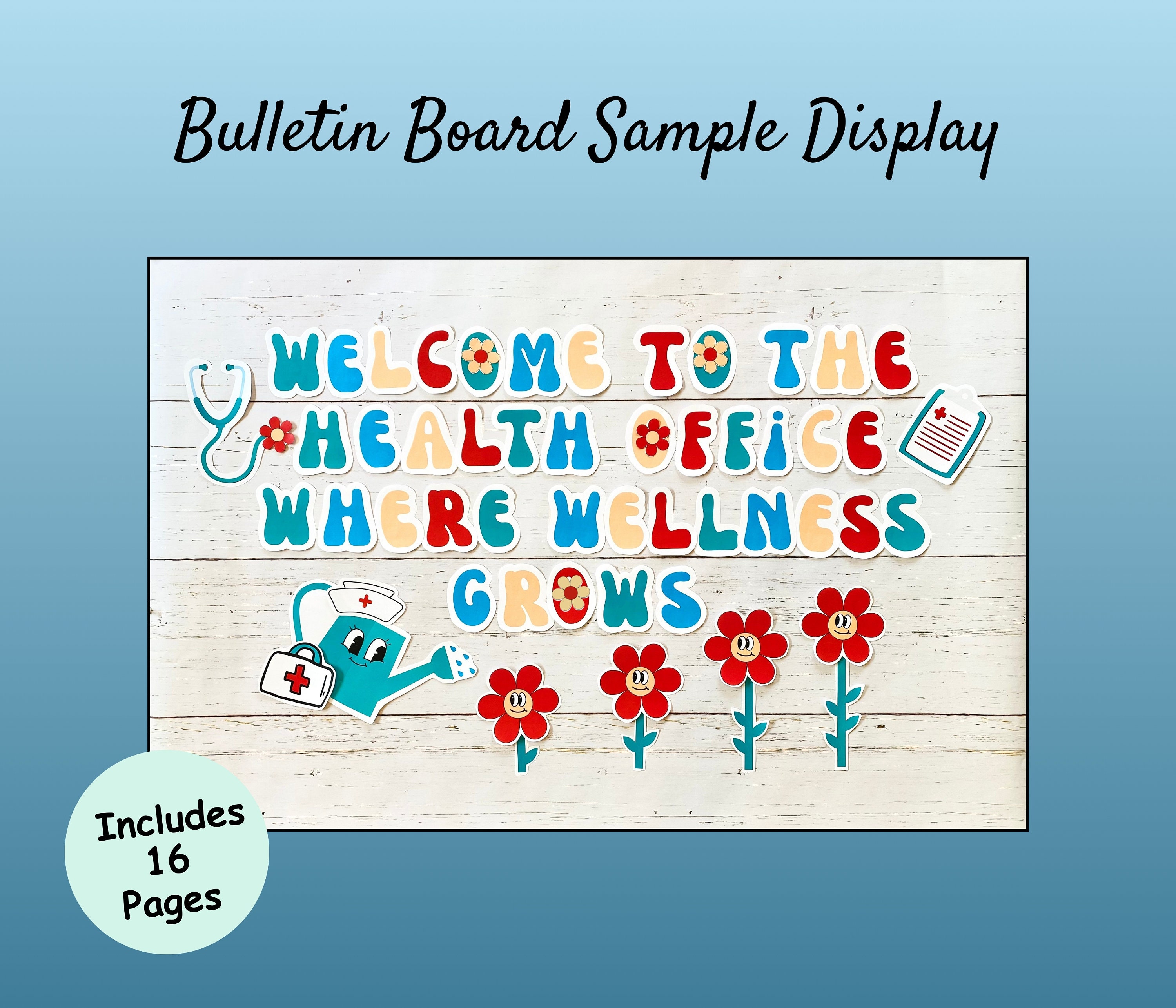 Health Office Bulletin Board Kit, School Nurse Bulletin Board Set ...