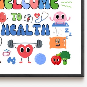 Health Office Welcome Sign, Cute Clinic Decor, Health Class Poster ...