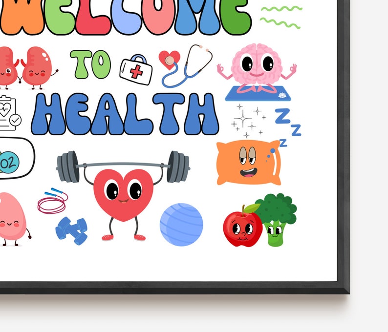 Health Office Welcome Sign, Cute Clinic Decor, Health Class Poster ...