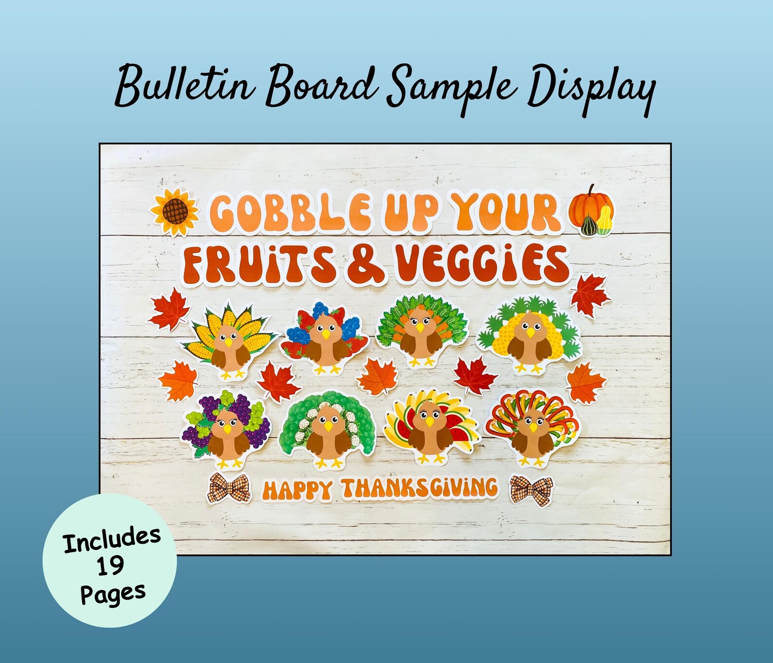 Thanksgiving Bulletin Board Kit: Fall Healthy Habits Nutrition Decor ...