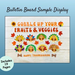 Thanksgiving Bulletin Board Kit: Fall Healthy Habits Nutrition Decor ...