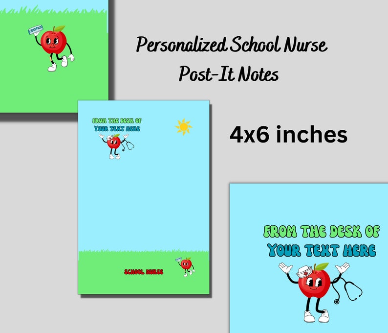 Personalized School Nurse Sticky Notes, Gift for School Nurse Post-it ...