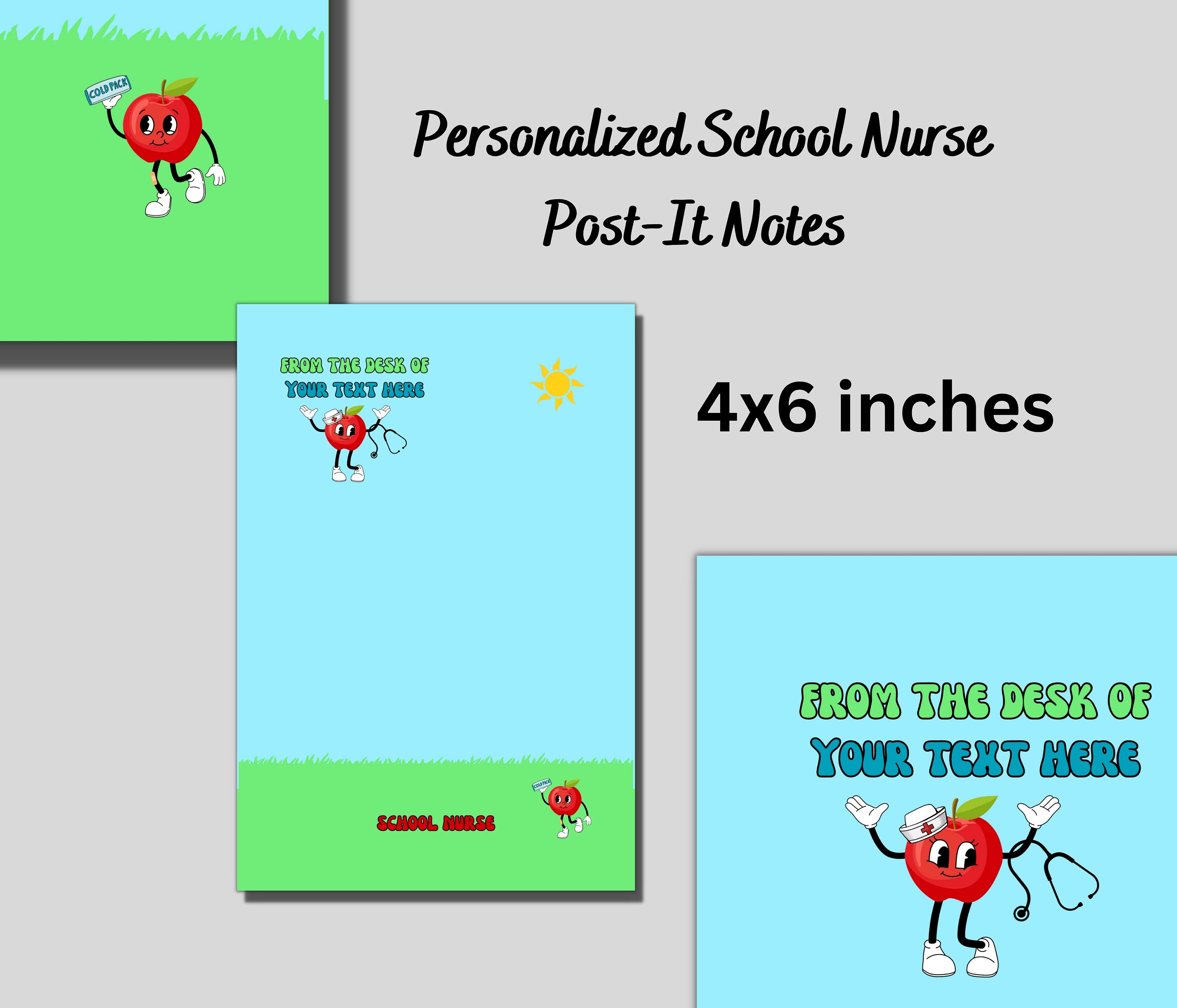 Personalized School Nurse Sticky Notes, Gift for School Nurse Post-it ...