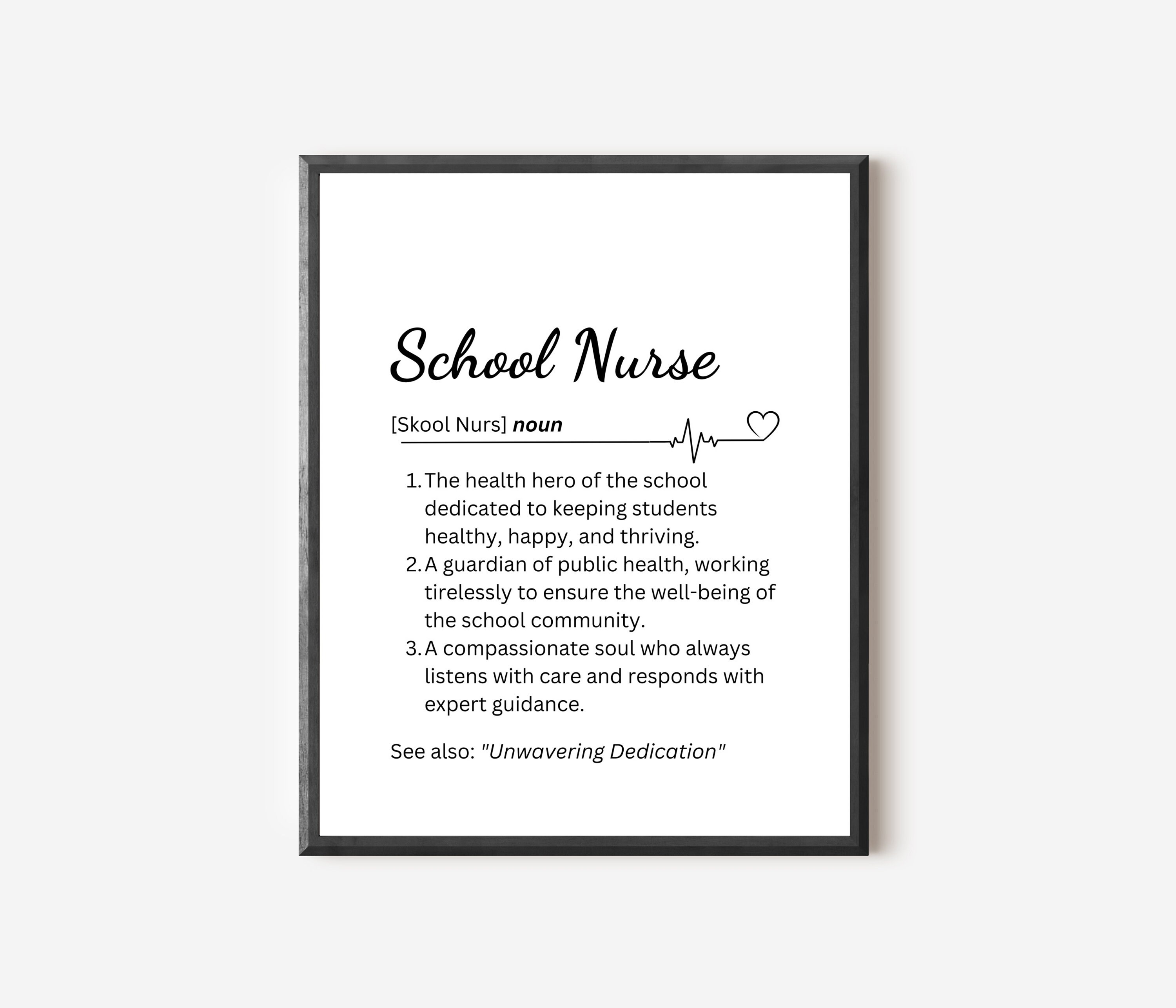 School Nurse Printable Poster, School Nurse Definition Print, End of ...