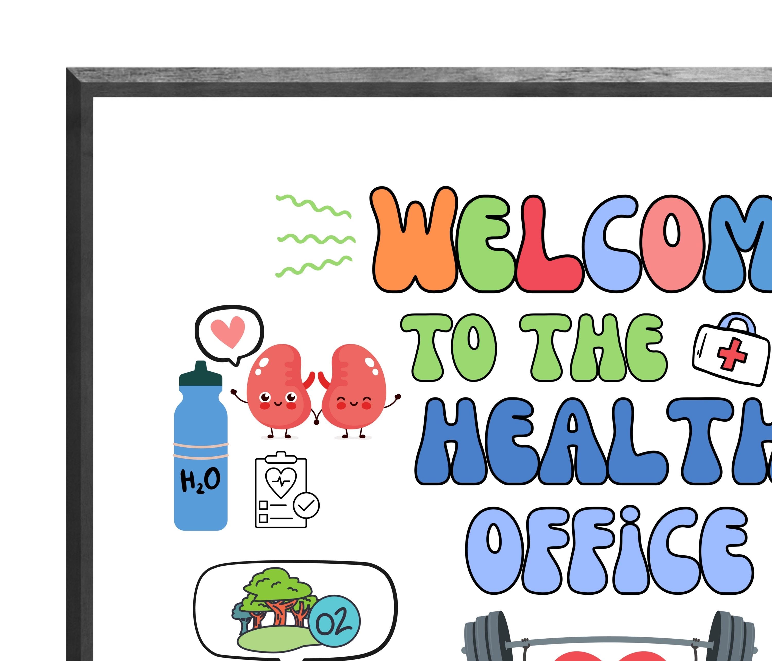 Welcome to the Health Office Poster, Cute Clinic Decor, School Nurse ...