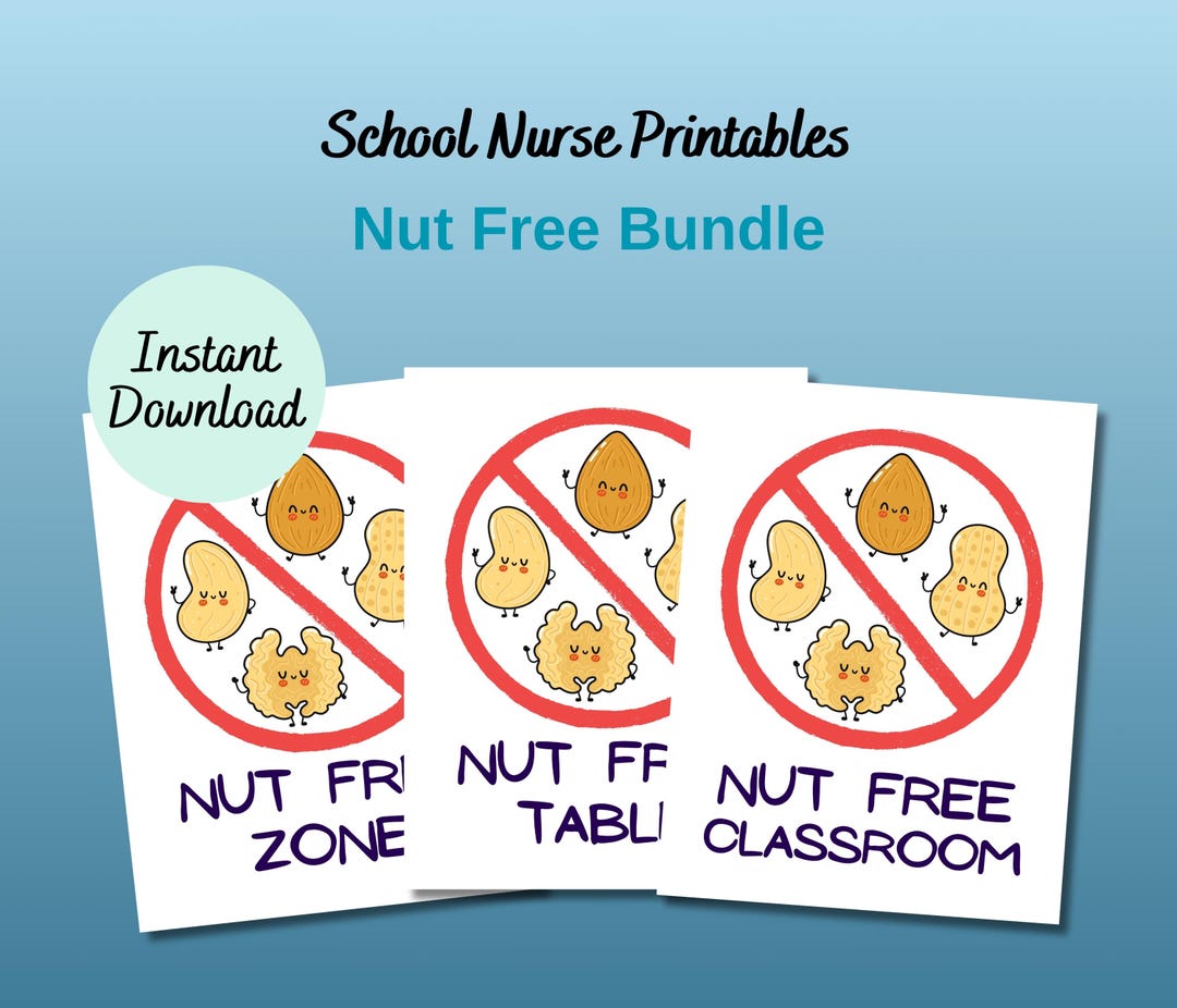 School Nurse Printables, Nut Free Zone, Nurse Office Posters, School ...