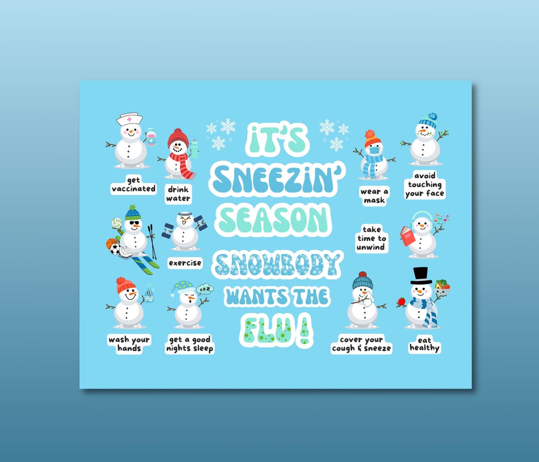 Winter Flu Season School Nurse Poster: Health Promotion Wall Art - Etsy