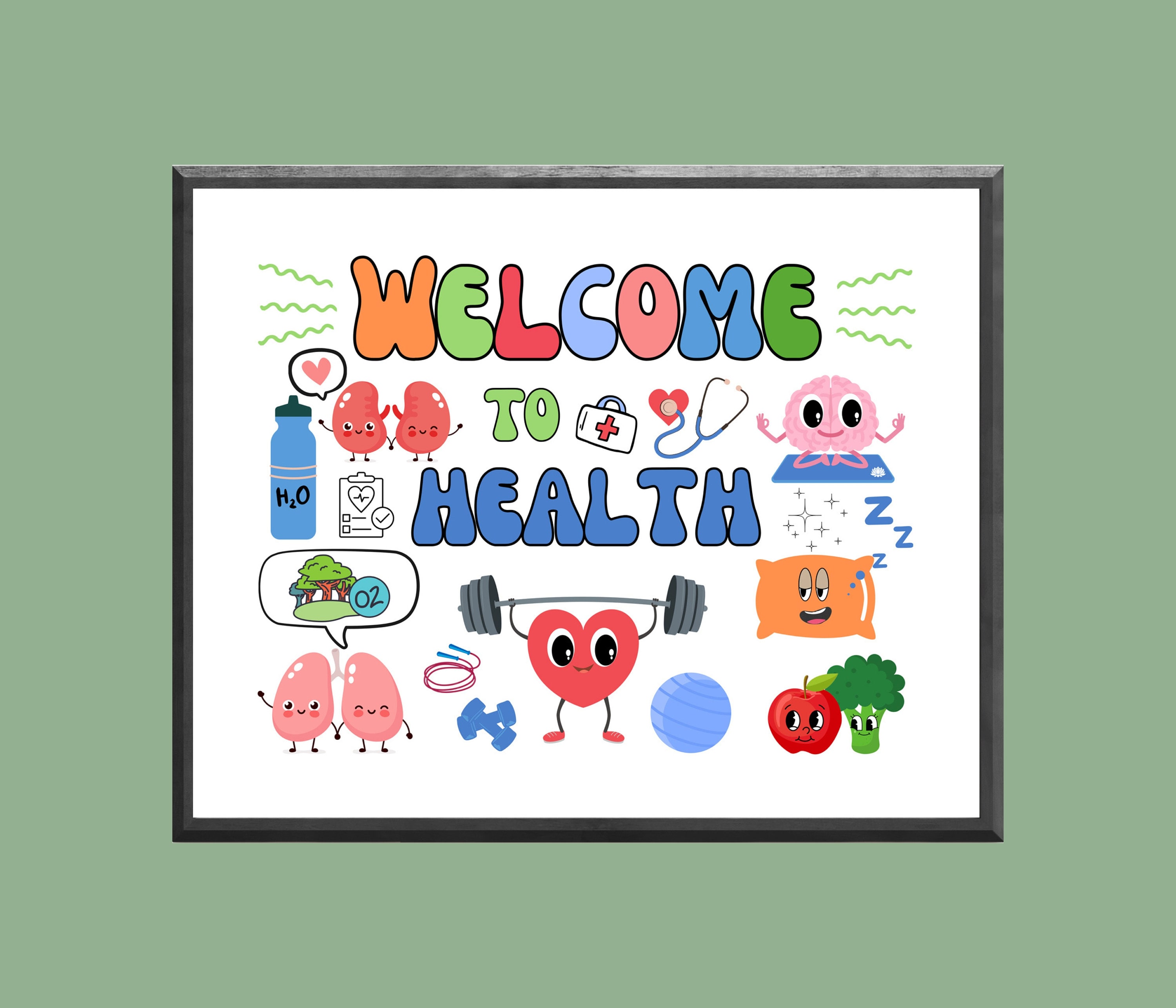 Health Office Welcome Sign, Cute Clinic Decor, Health Class Poster ...