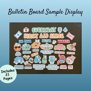 First Aid Bulletin Board Kit: School Nurse Office Decor (PDF Printable ...