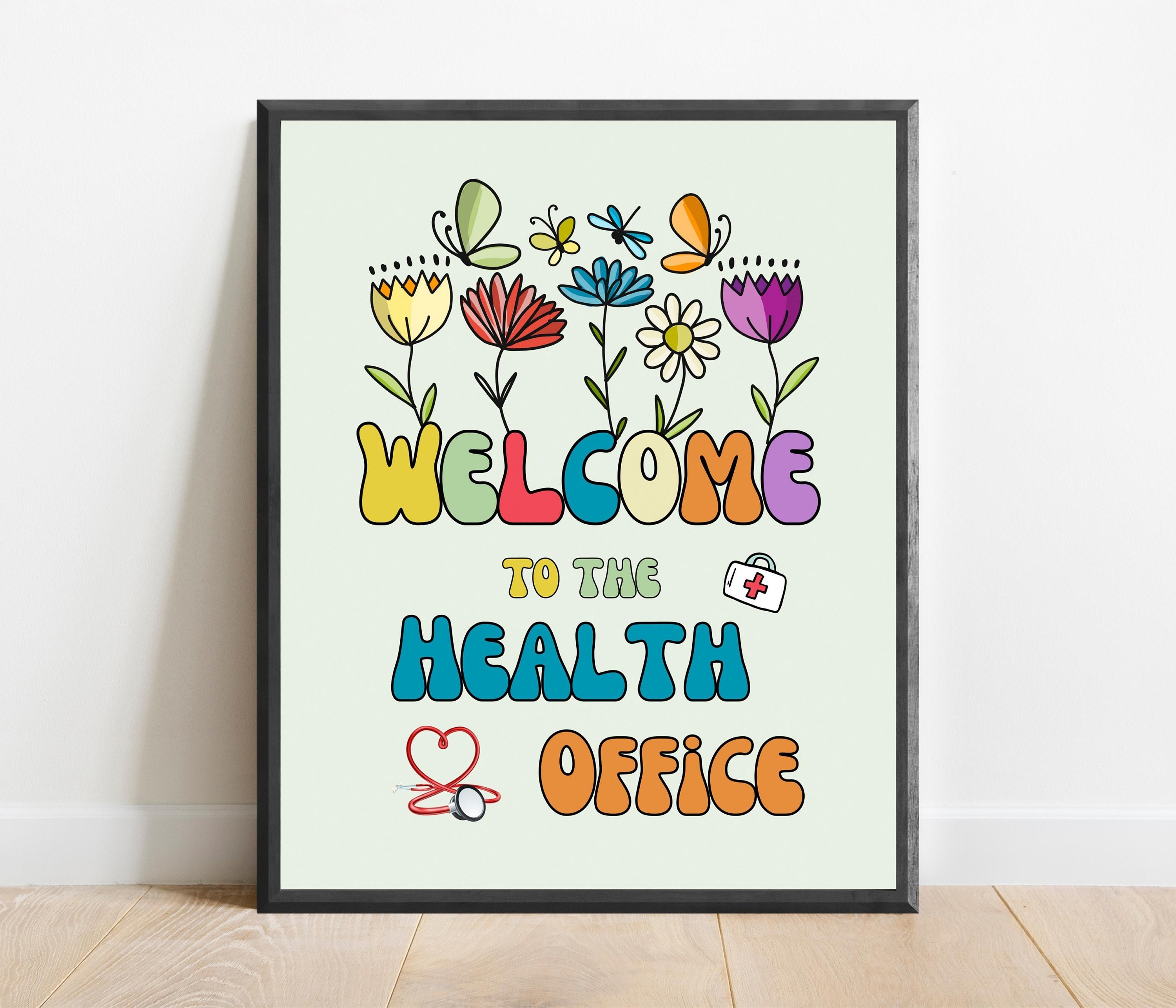 Health Office Welcome Poster, Health Clinic Door Sign, School Health ...