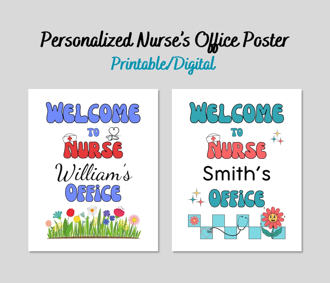 Nurse's Office Printable Welcome Poster Personalized - Etsy Australia