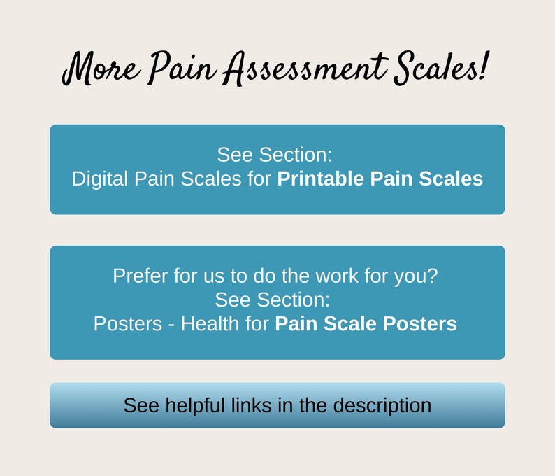 Printable Pain Scale Poster: School Nurse Decor (PDF) - Etsy