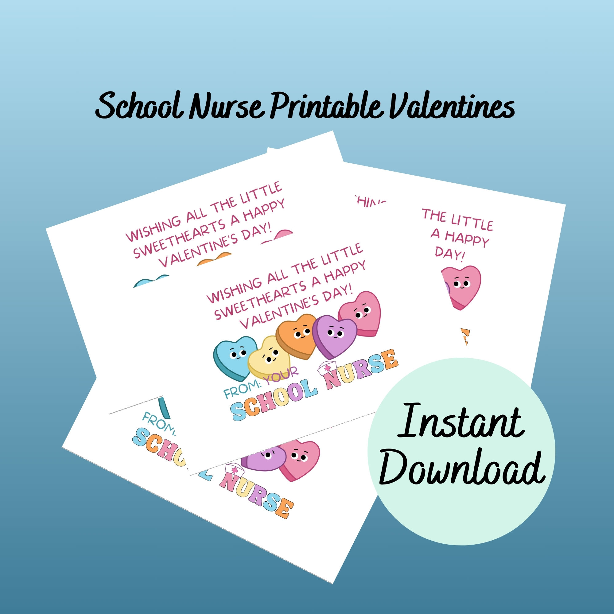 School Nurse Valentines Cards Printable, Greeting Card From Nurse ...