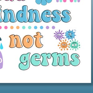 Spread Kindness Not Germs Poster: School Nurse Office Decor - Etsy