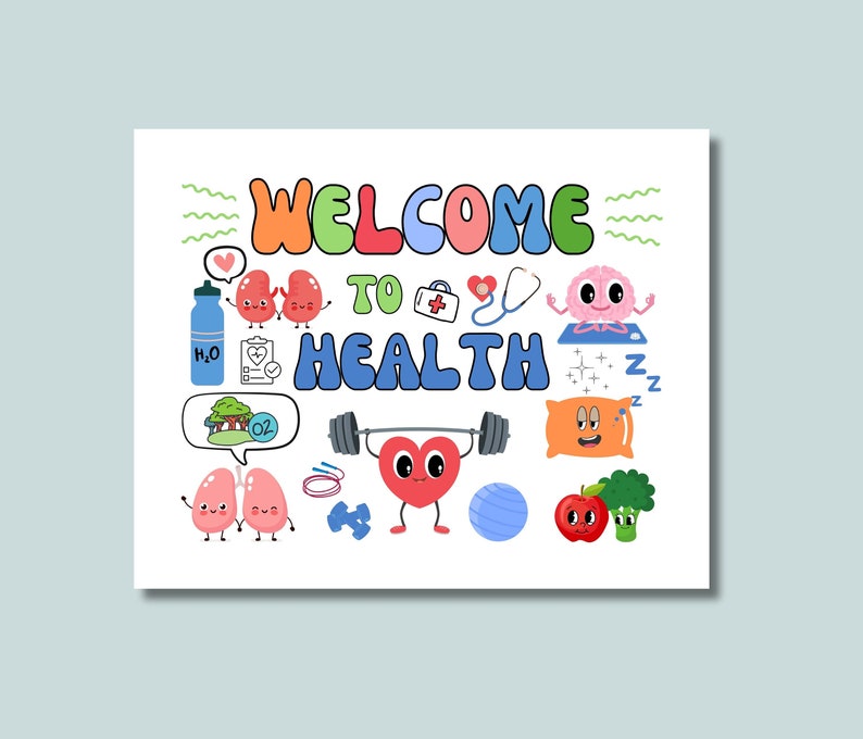 Health Office Welcome Sign, Cute Clinic Decor, Health Class Poster ...