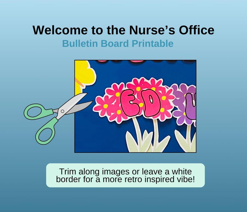 Floral Nurse Office Bulletin Board Kit: Printable Welcome Decor (PDF ...