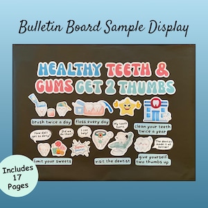 Dental Hygiene Bulletin Board Kit: Healthy Habits Oral Hygiene Decor ...