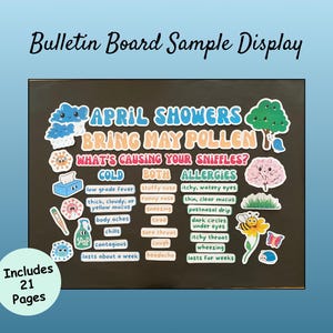 Spring Bulletin Board Kit, School Nurse Decor, Cold Vs Allergies Health ...