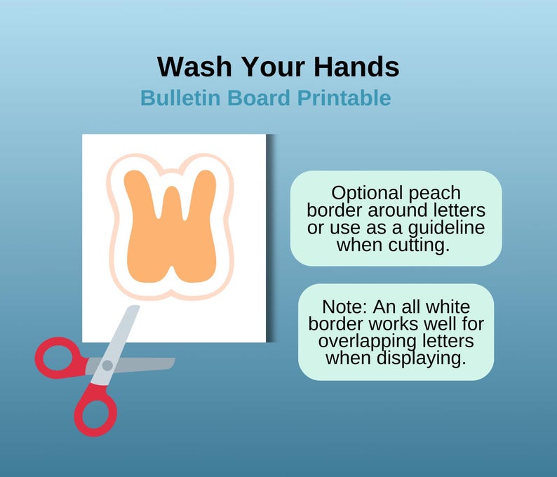 Wash Your Hands Bulletin Board Kit: School Nurse Office Decor (PDF ...