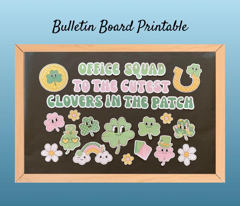 St. Patrick's Day Bulletin Board Set: Retro Office Squad Decor (PDF ...