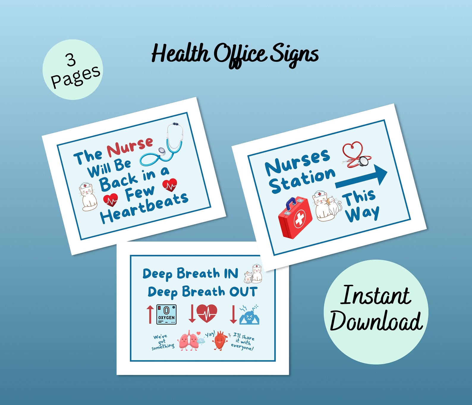 School Nurse Office Signs Bundle, School Nurse Door Sign, School Nurse ...