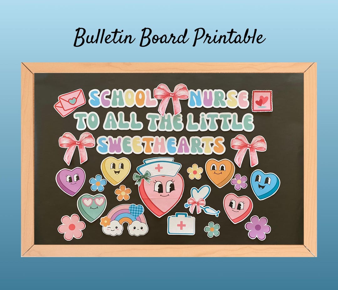 School Nurse Valentine's Bulletin Board: Retro Pastel Decor (PDF ...