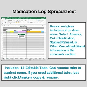 School Nurse Medication Log Spreadsheet School Nurse Medication ...