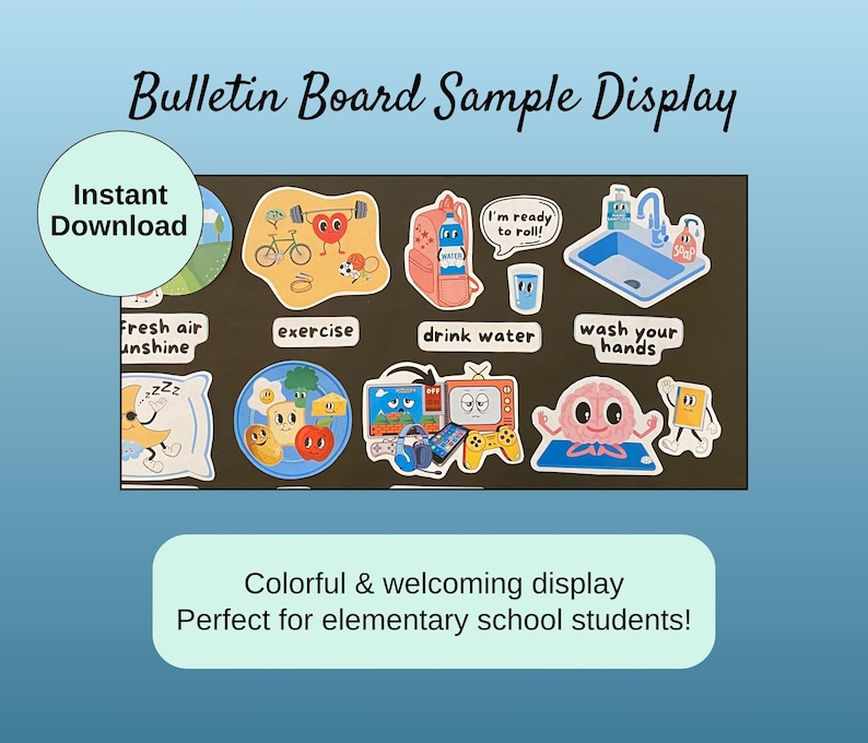 Healthy Habits Bulletin Board Kit: School Nurse Classroom Decor (PDF ...