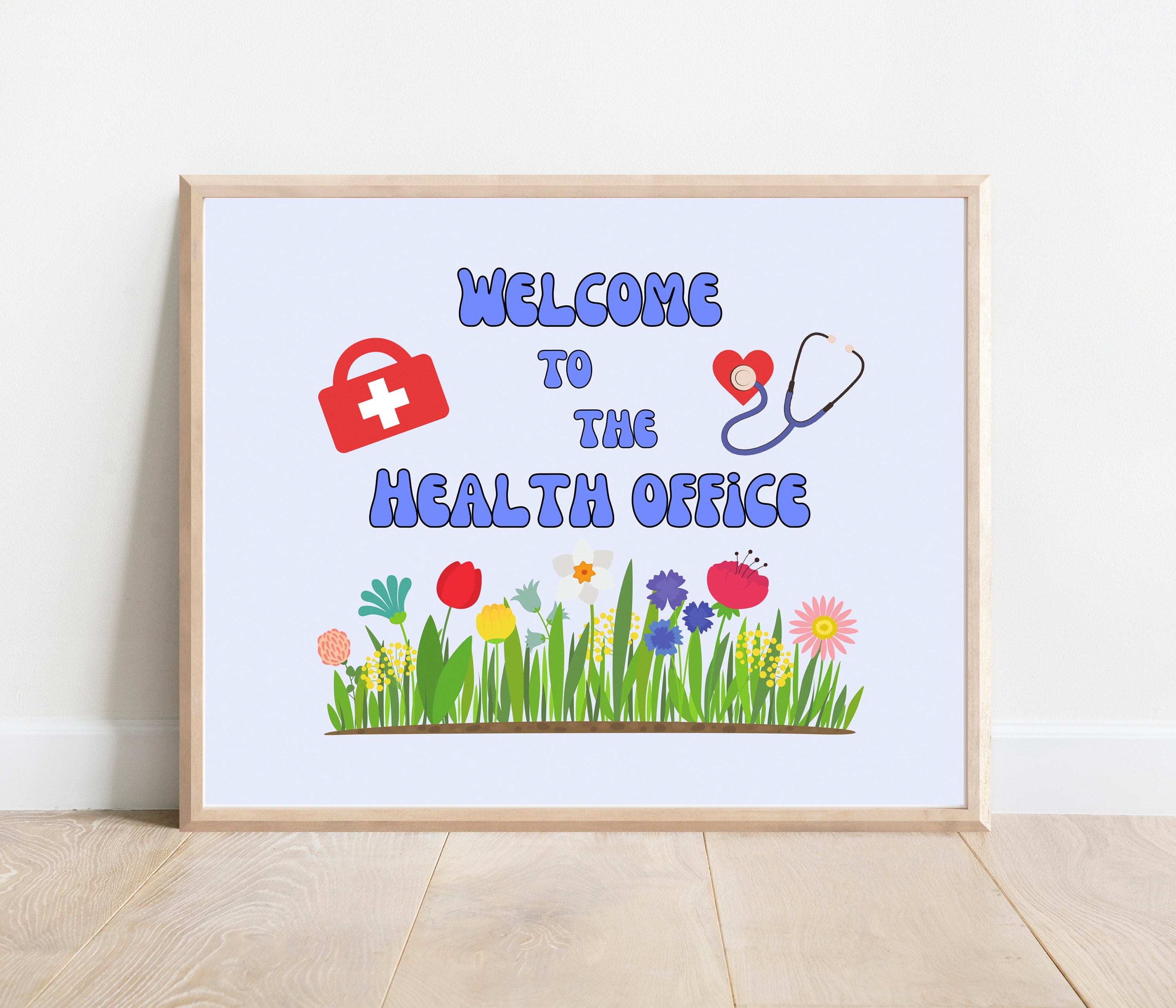 Health Office Welcome Poster, Printable Nurse Office Welcome Door Sign ...