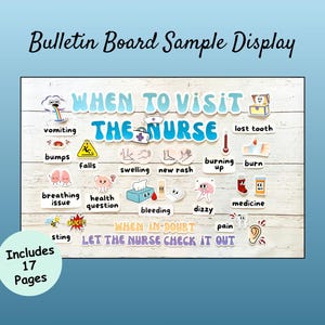 When to Visit the Nurse Bulletin Board Kit, School Nurse Bulletin Board ...