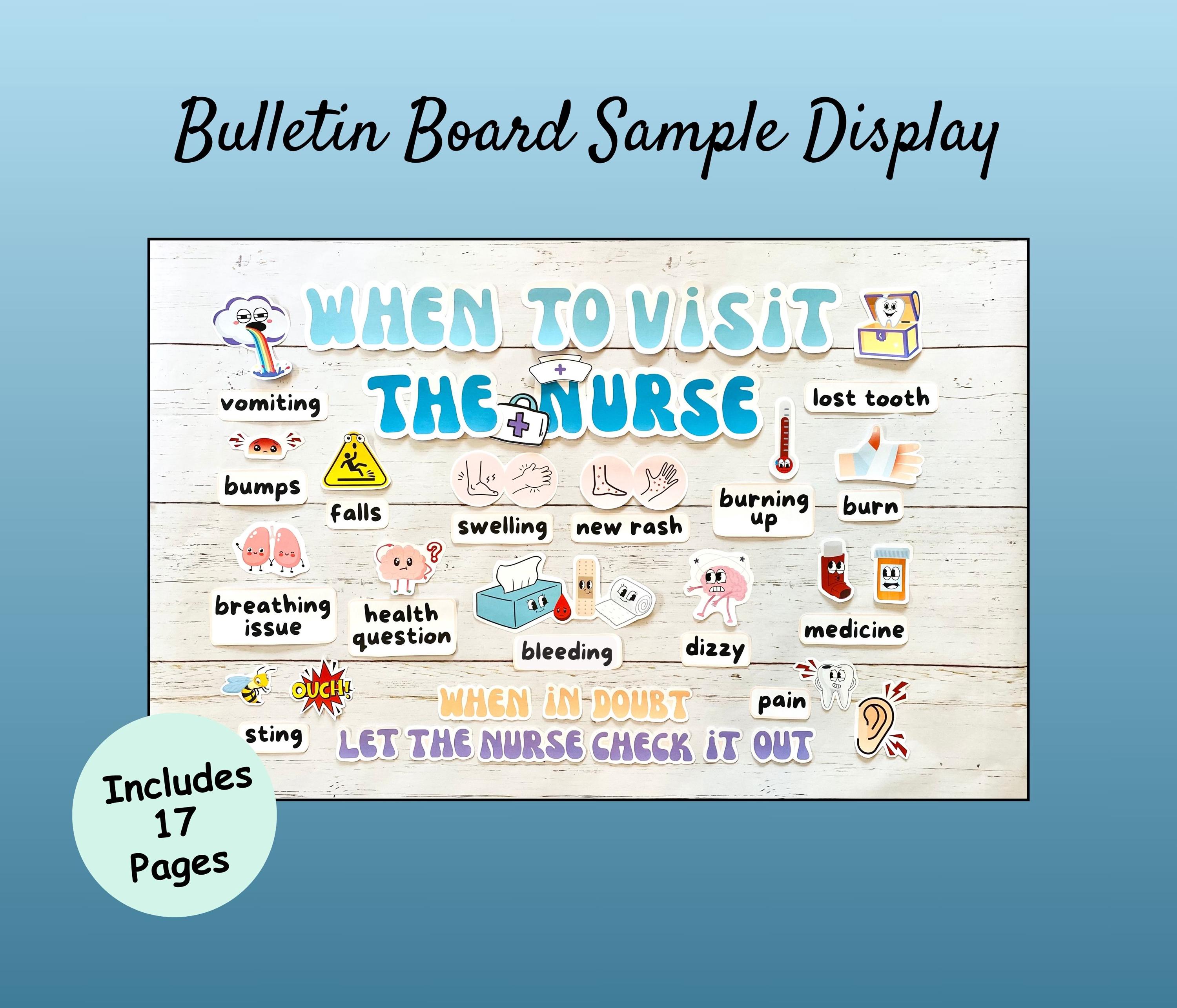 When to Visit the Nurse Bulletin Board Kit: Printable School Decor (PDF ...