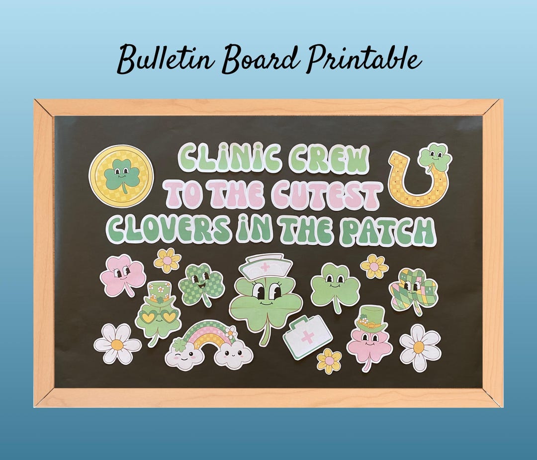 St. Patrick's Day Bulletin Board Set: School Clinic Crew Decor (PDF ...