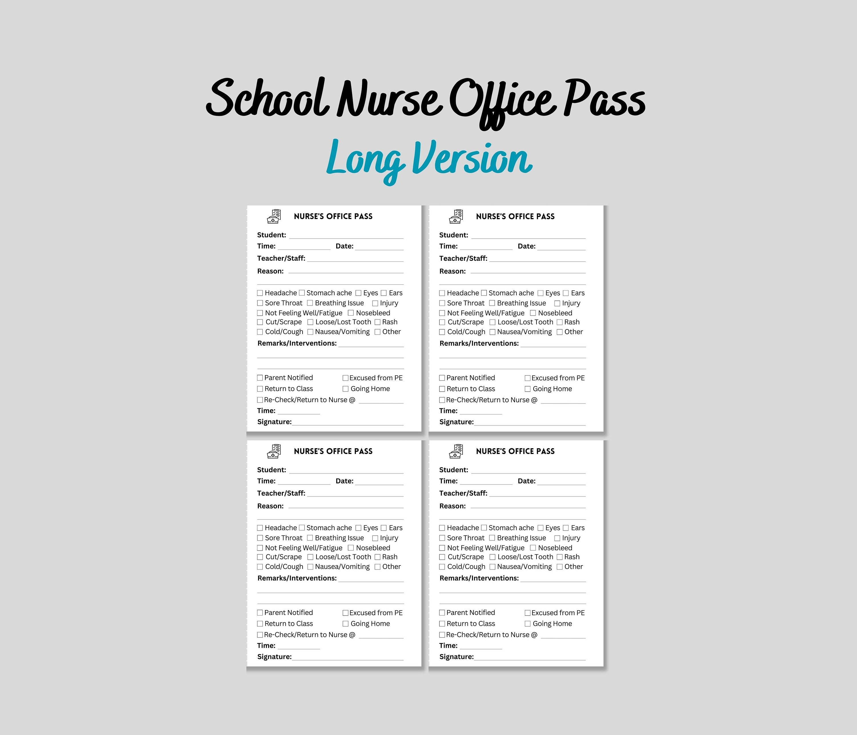 Template For School Office Pass