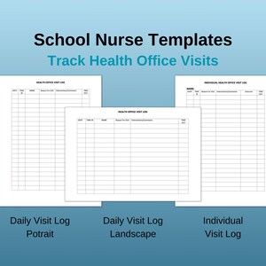 School Nurse Office Visit Log Template Bundle (PDF & Word) - Etsy