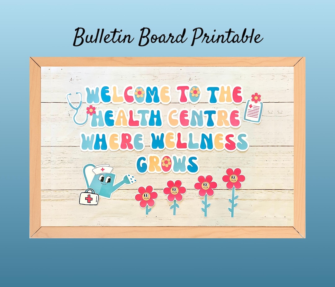 Pastel Health Centre Bulletin Board Decor, Printable Nurse Office ...
