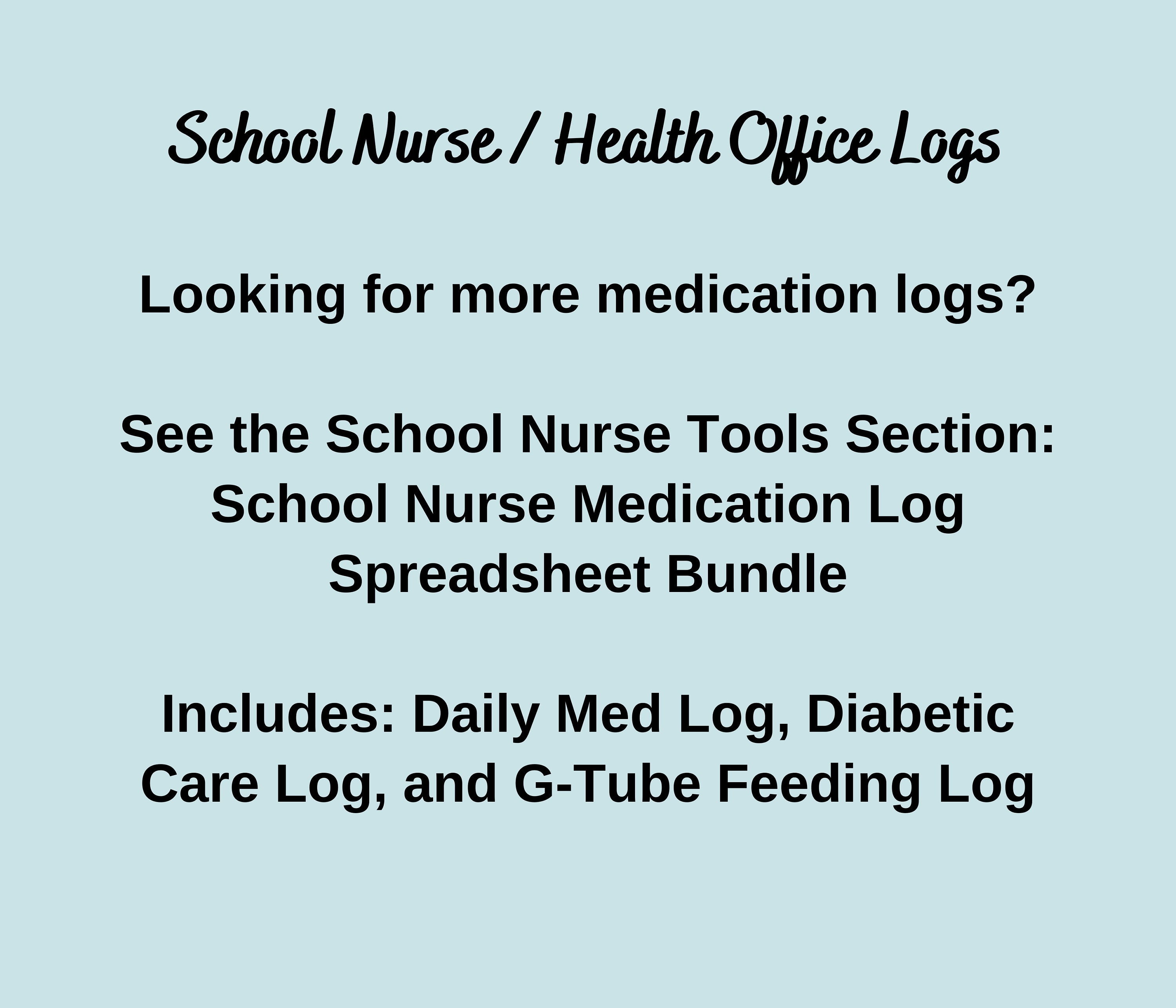 Office School Nurse Daily Log