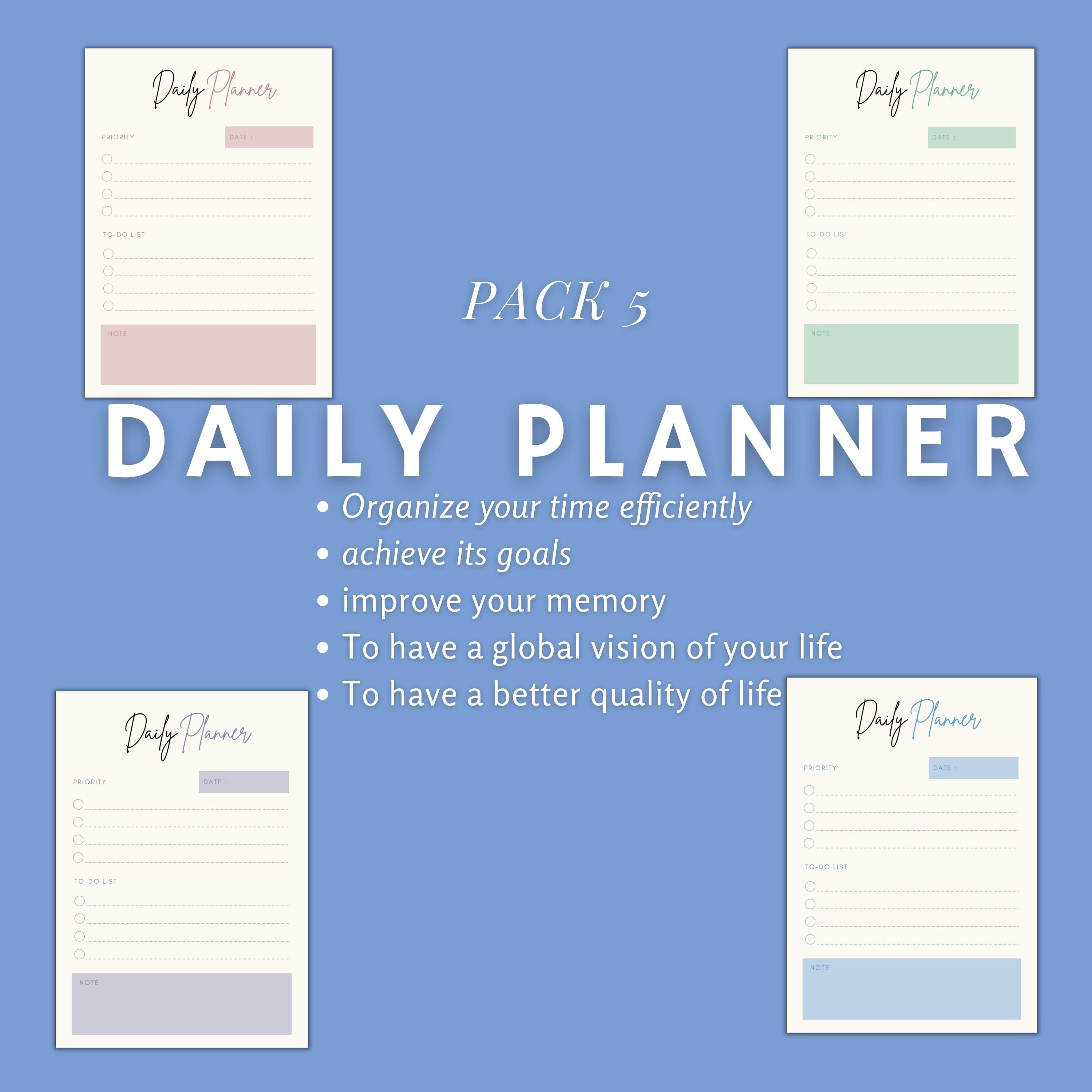 Minimalist Daily Planner, Printable Daily Planner, Printable Daily ...