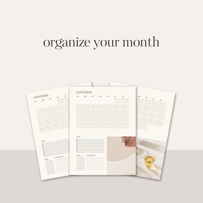 Minimalist Monthlyplanner, Printable Monthly Planner Template, Weekly ...