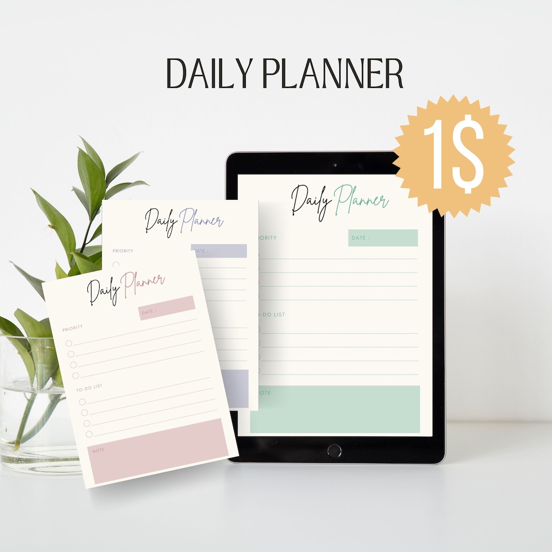 Minimalist Daily Planner, Printable Daily Planner, Printable Daily ...