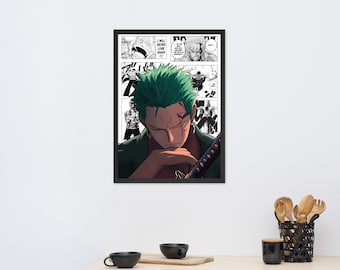 Zoro Art Print, One Piece Poster, Zoro Wall Art, One Piece Wall Art ...