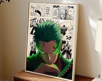 Zoro Art Print, One Piece Poster, Zoro Wall Art, One Piece Wall Art ...
