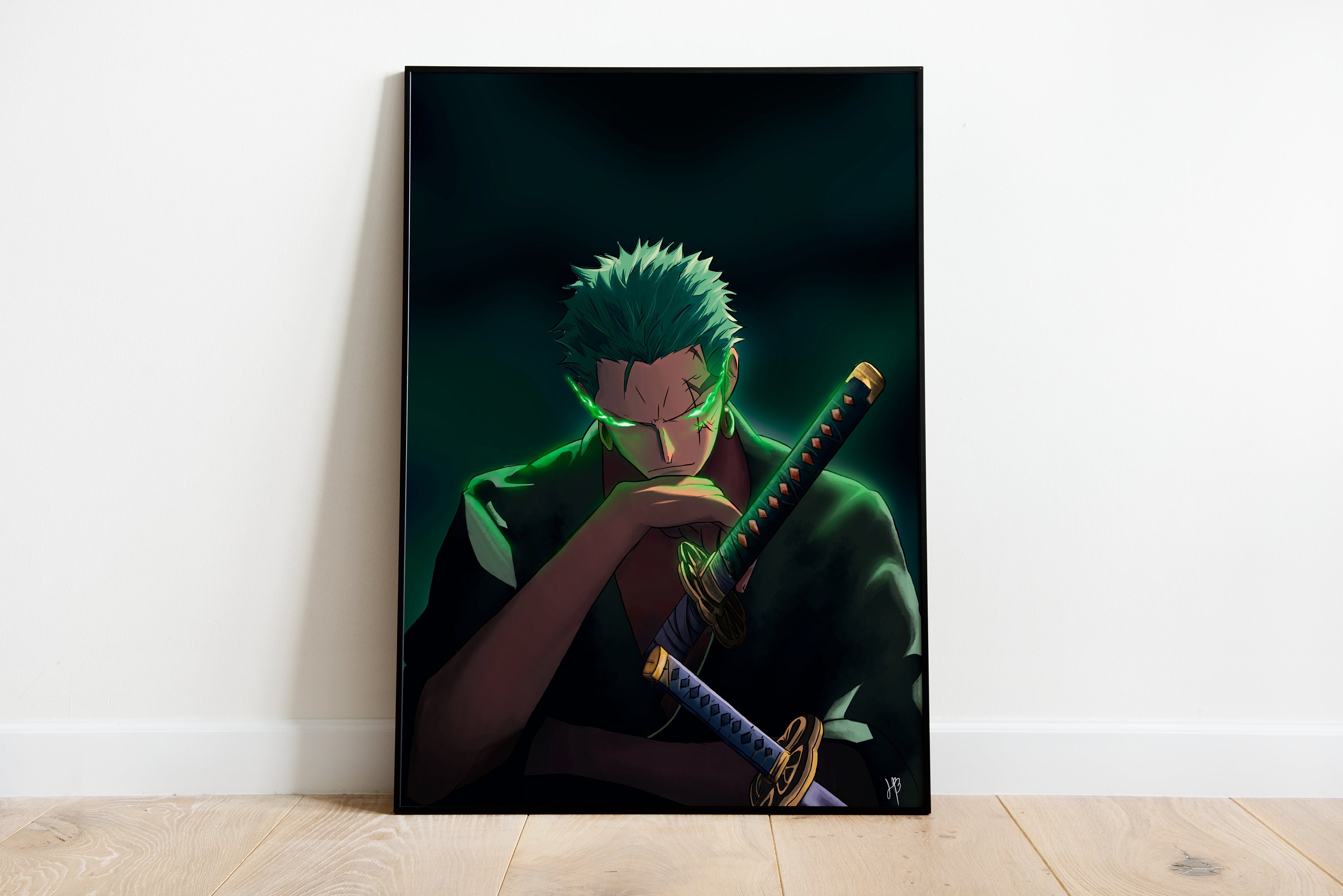Zoro Roronoa Poster, One Piece Poster, Zoro Wall Art, One Piece Wall ...