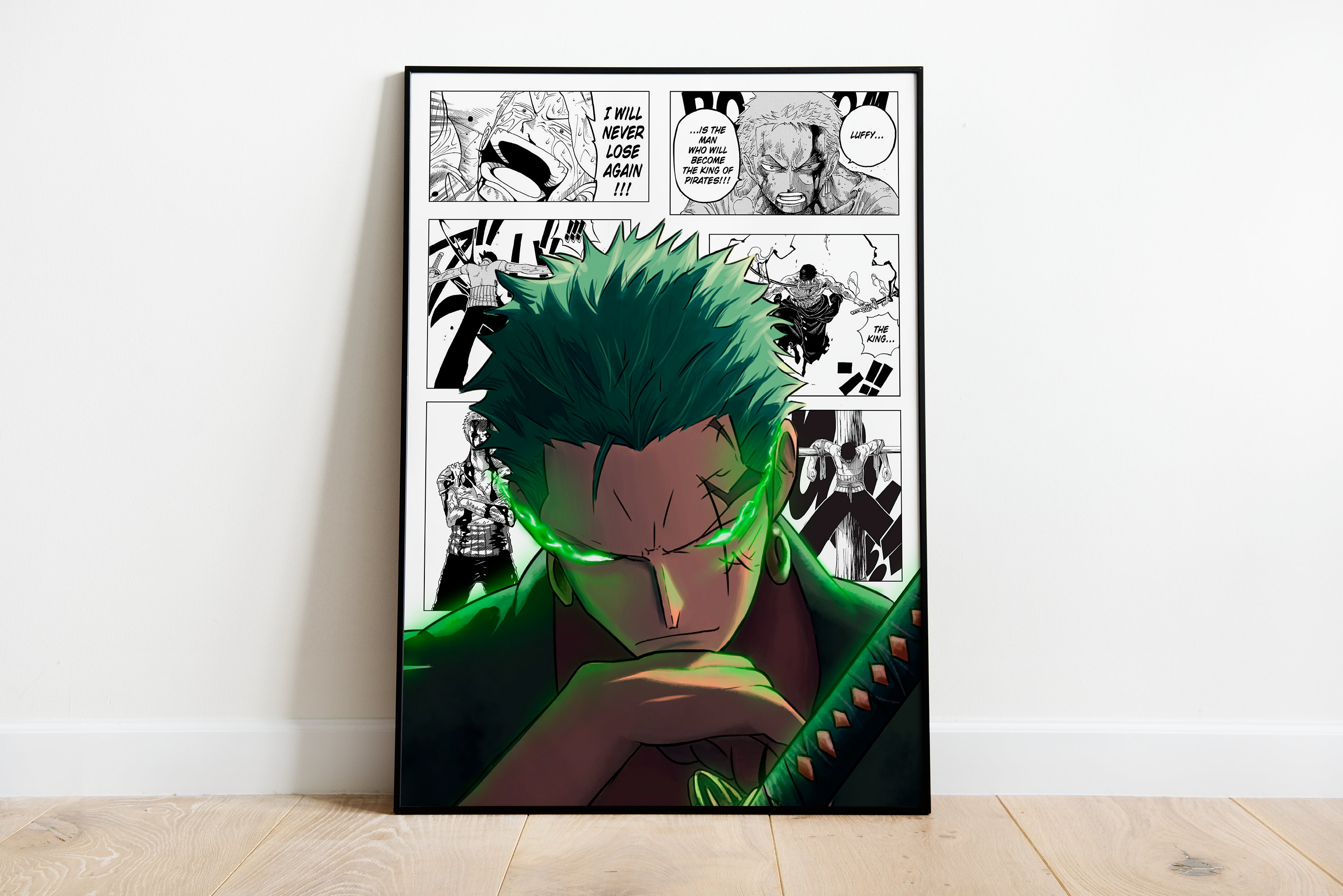 Zoro Art Print, One Piece Poster, Zoro Wall Art, One Piece Wall Art ...