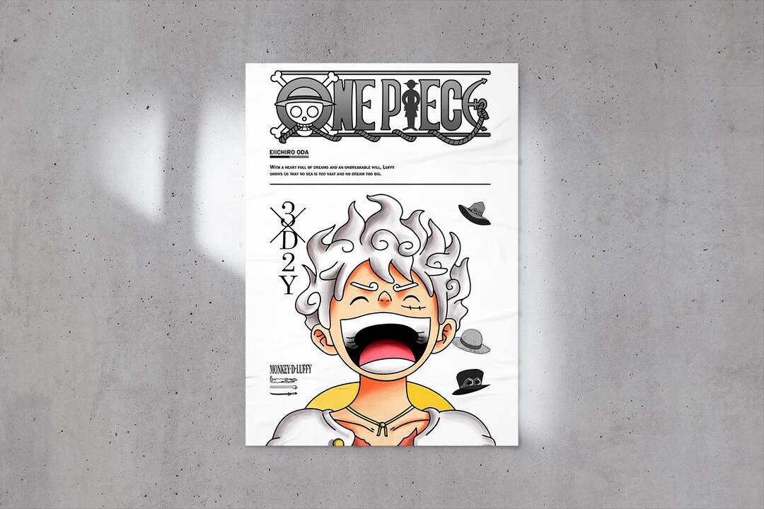 Luffy Minimalist Poster, One Piece Poster, Luffy Wall Art, One Piece ...