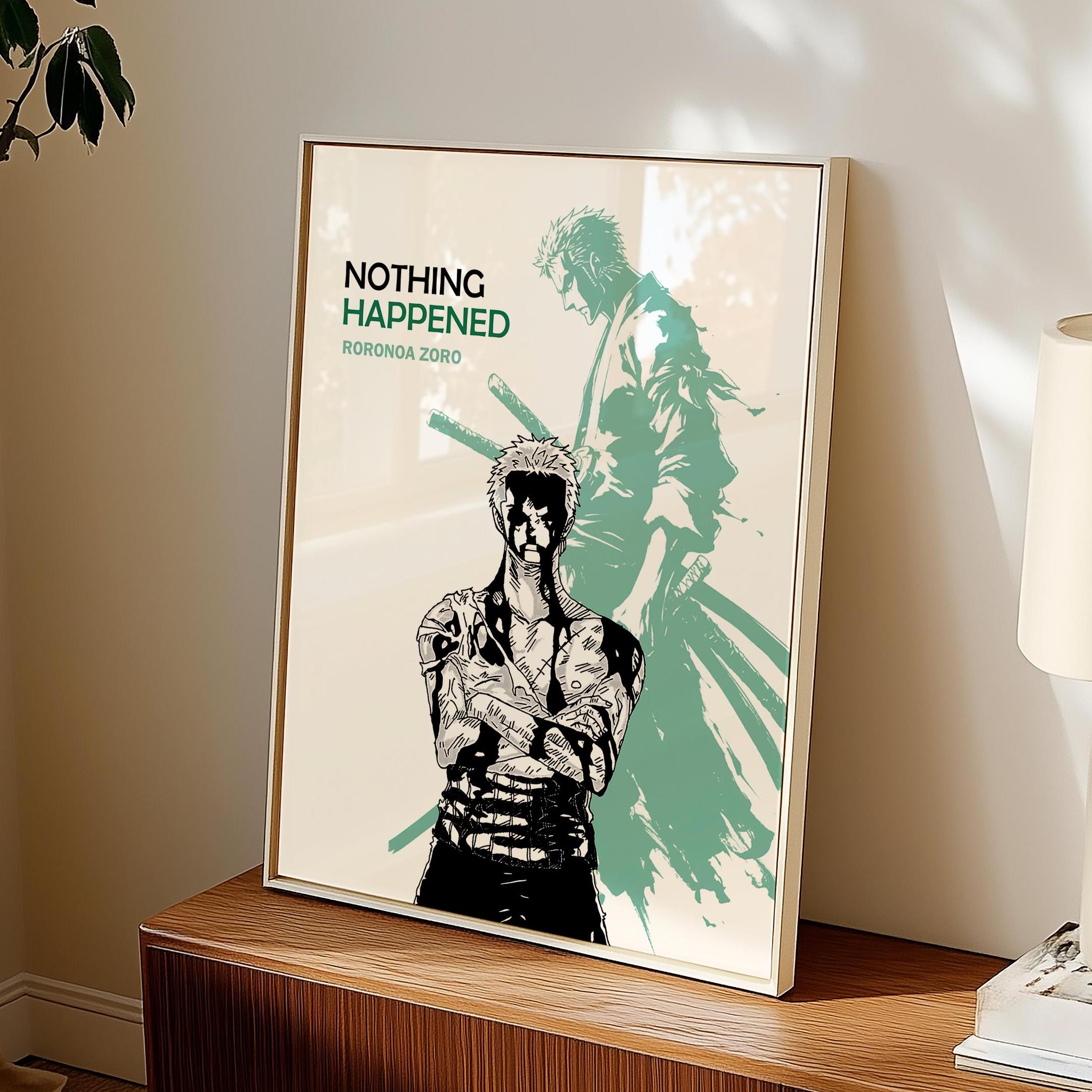 Zoro Art Print, One Piece Poster, Zoro Wall Art, One Piece Wall Art ...