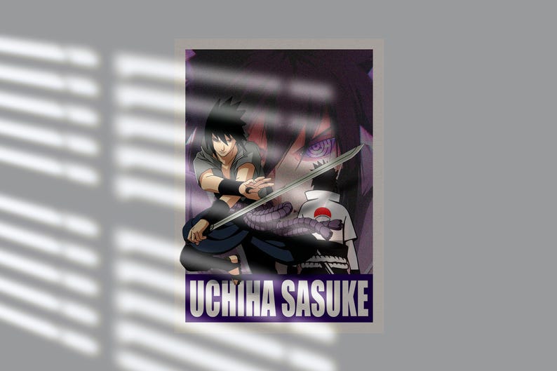 Uchicha Sasuke Poster, Naruto Poster, Sasuke Wall Art, Uchiha Sasuke ...