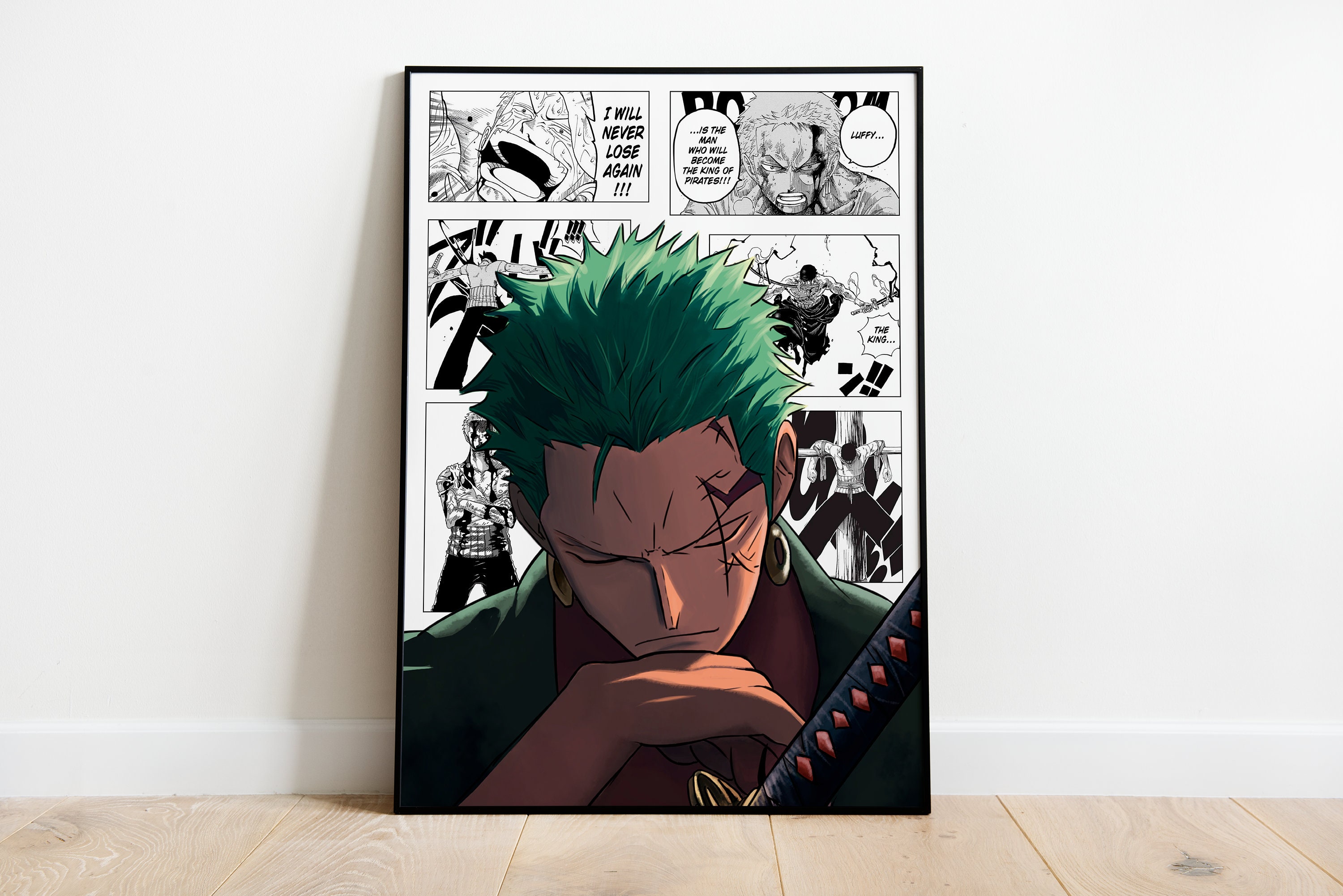 Zoro Art Print, One Piece Poster, Zoro Wall Art, One Piece Wall Art ...