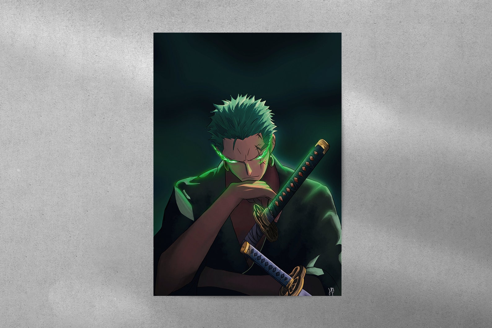 Zoro Roronoa Poster, One Piece Poster, Zoro Wall Art, One Piece Wall ...
