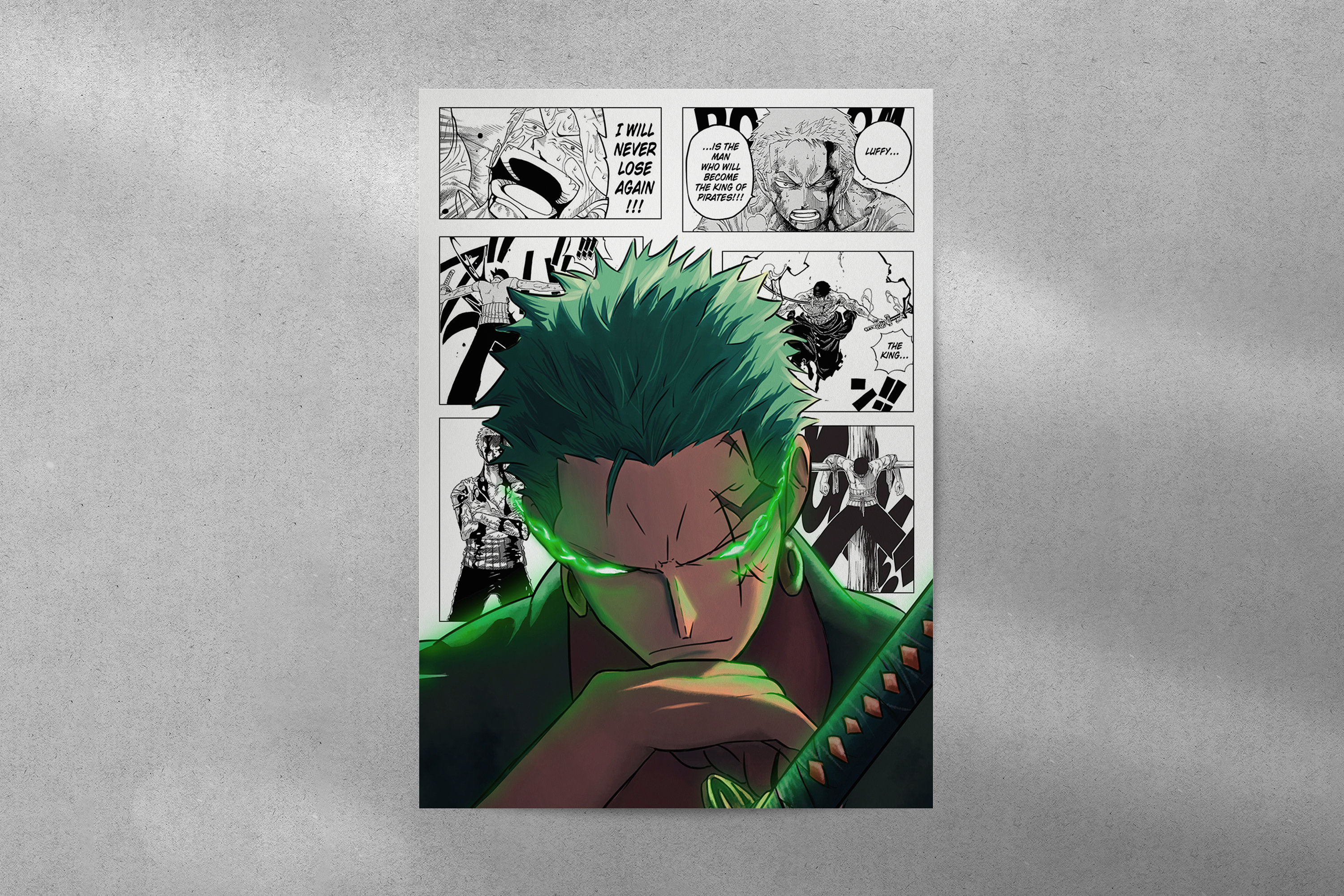 Zoro Art Print, One Piece Poster, Zoro Wall Art, One Piece Wall Art ...