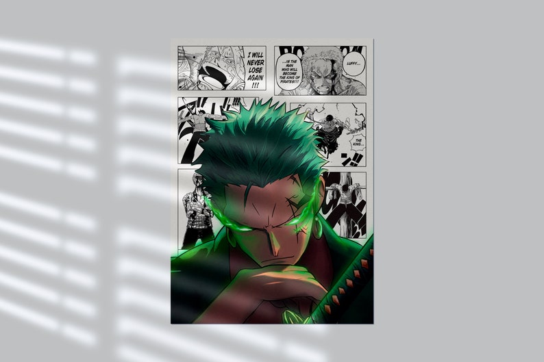 Zoro Roronoa Poster, One Piece Poster, Zoro Wall Art, One Piece Wall ...